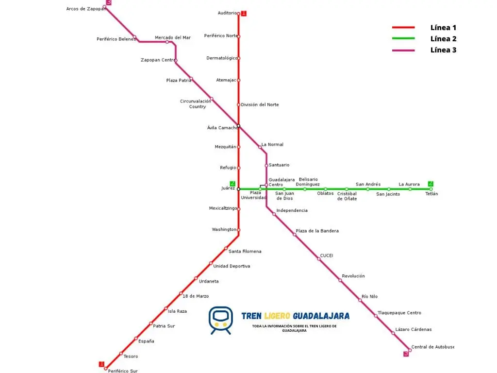 Mapa Tren Ligero Guadalajara | Descargar o ver Mapa Tren Ligero Guadalajara | Descargar o ver